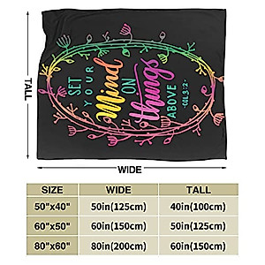 Set Your Mind On Things Above Fleece Blanket Throw Blanket, Ultra-Soft Cozy Micro Fleece Blanket for Sofa, Couch, Bed, Camping, Travel, & Car Use-All Seasons Suitable 60"X50"