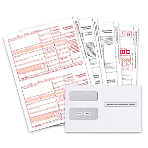 1099 MISC Forms 2022, 4 Part Tax Forms Kit, 25 Vendor Kit of Laser Forms, Compatible with QuickBooks and Accounting Software, 25 Self Seal Envelopes Included