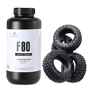 RESIONE 3D Printer Resin, F80 Elastic Resin 405nm UV-Curing Resin with High Elongation at Break High Resilience Photopolymer Resin for LCD DLP MSLA 3D Printing (Black, 1000g)