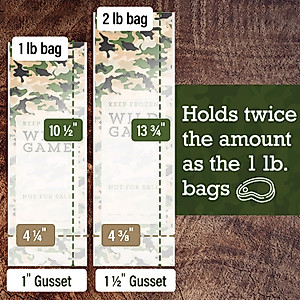 IMPRESA [120 Pack] 2lb Wild Game Bags for Freezer Storage - Meat Bags for Your Ground Meat Packaging System - Polyethylene Wild Game Meat Bags to Protect Your Meat from Freezer Burn