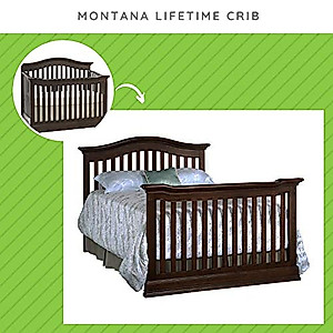 Full Size Conversion Kit Bed Rails for Baby Cache Cribs | Multiple Finishes Available (Espresso)