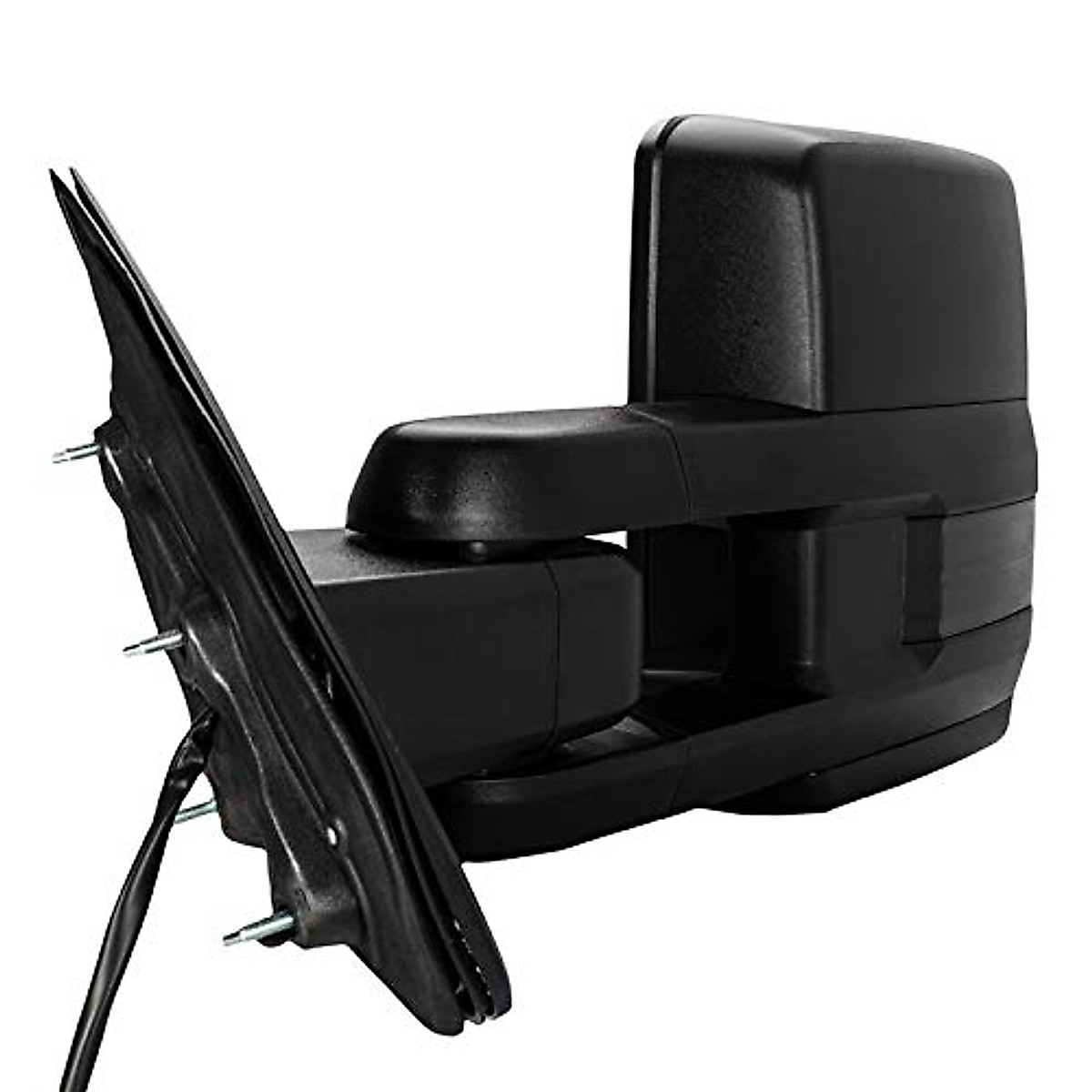 MOTOOS Towing Mirrors Replacement for 2015 2016 2017 2018 Chevy Silverado GMC Sierra 1500 2500 HD 3500 HD Power Heated Manual Telescoping with Smoked LED Turn Signals Rear View Side Tow Mirrors Pair