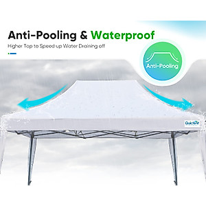 Quictent Privacy 10'x15' Easy Pop up Canopy Tent with Sidewalls and Roll-up Ventilated Windows, Heavy Duty Easy up Outdoor Party Shelter Enclosed Waterproof, Wheeled Carry Bag (White)