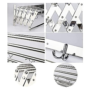 XMCX Clothes Drying Rack Wall Mounted Folding Collapsible Stainless Airer Laundry Dryer Hanger with Towel Hooks for Bedroom Bathroom Space Saver Rail Easy Storage (Size : 50cm)