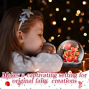 Tuanse 4-Piece Glass Dome Display Showcase with Wood Base - DIY Craft Keepsake Globe Display Case - Gifts for Women, Wedding Tabletop Centerpiece Decoration