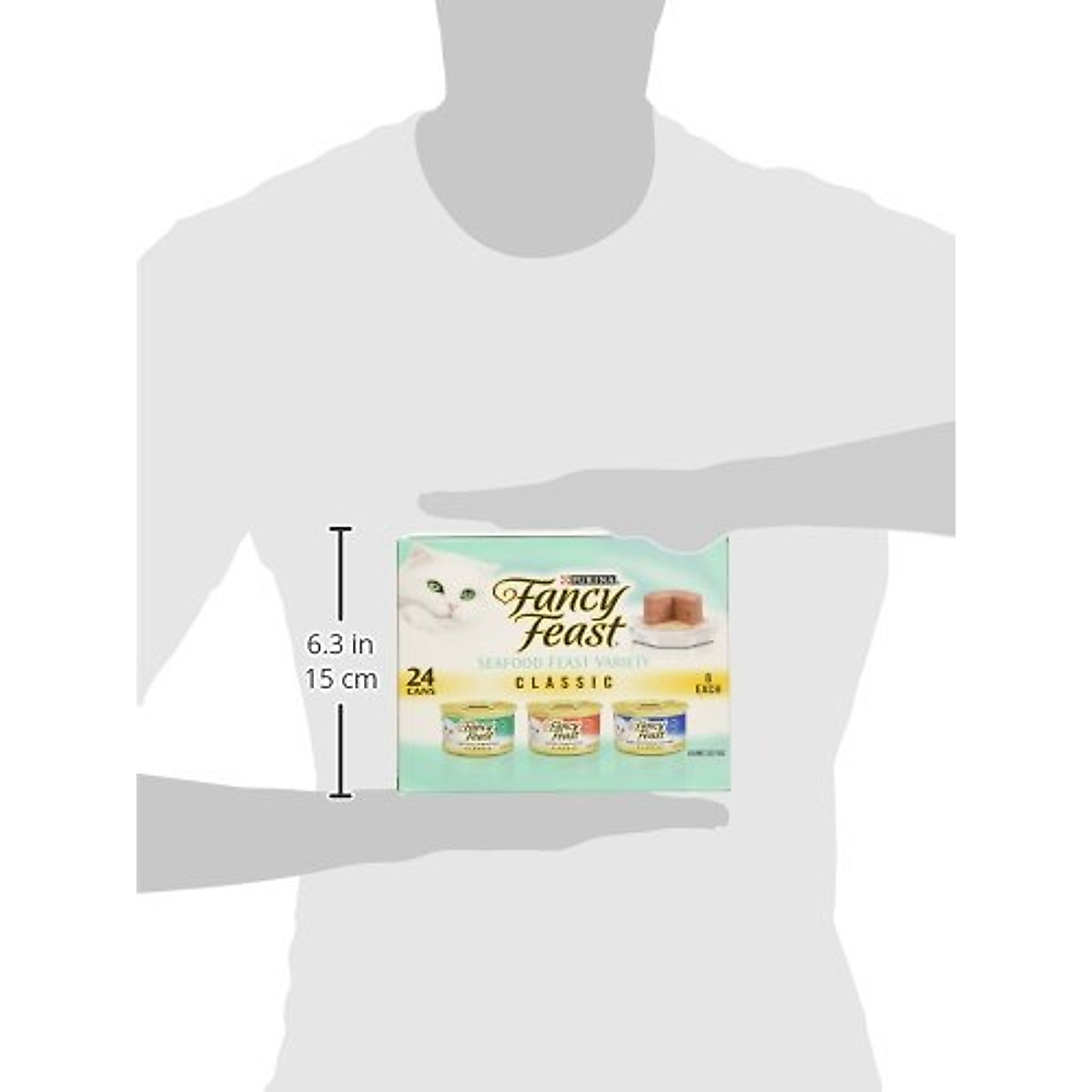 Purina Fancy Feast Seafood Classic Pate Collection Grain Free Wet Cat Food Variety Pack - (24) 3 Oz. Cans