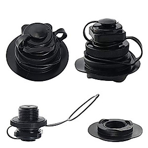 QYANG-Boston Valve for 0.7-0.8 inch Black Kayak, air Cushion Inflation Valve, Inflatable Boat Screw Plug, one-Way Inflation Replacement Nozzle, Rubber raft, Kayak Screw Nozzle (2 pcs Small-Scale)