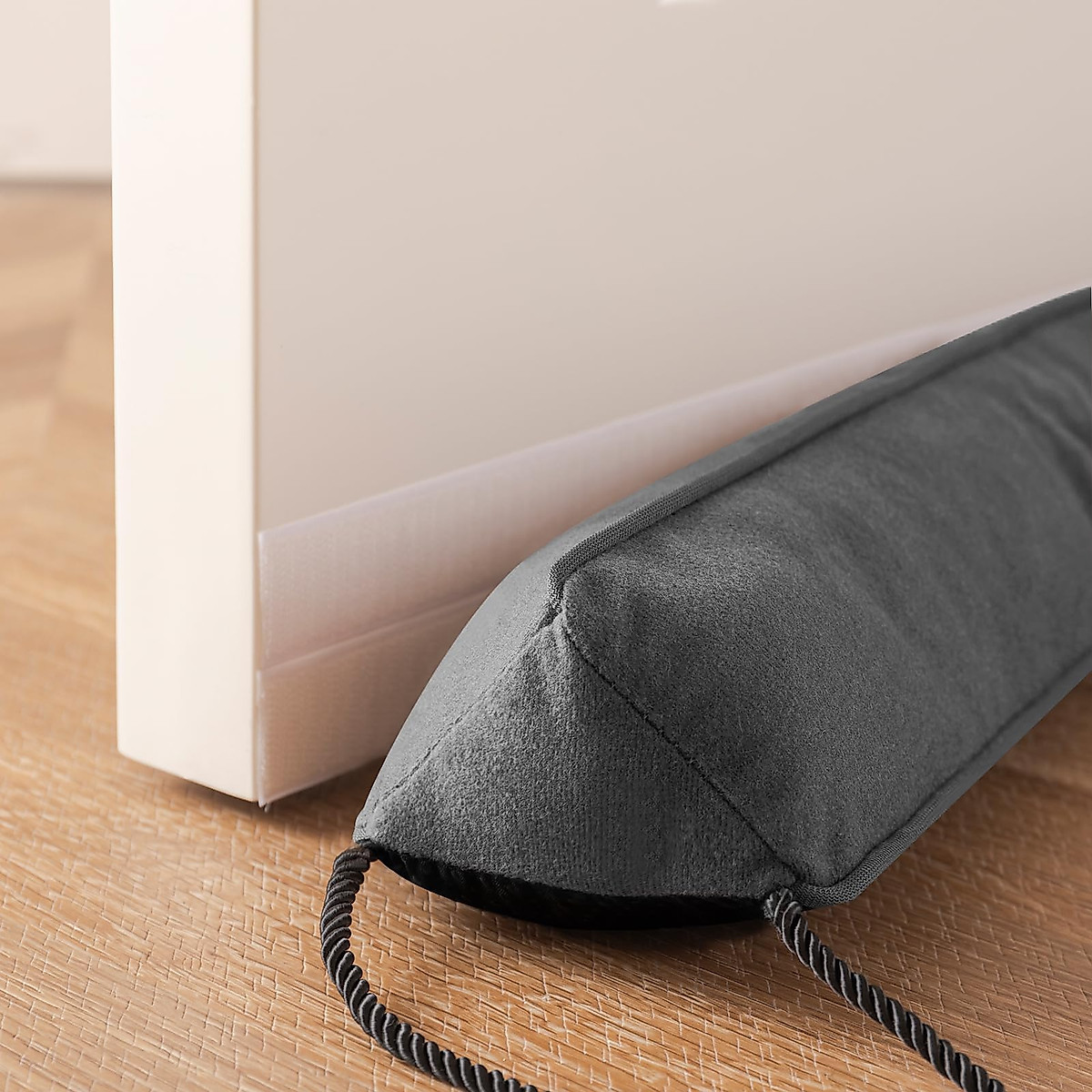 Sunolga Door Draft Stopper for Bottom of Door, 38 Inch Under Door Air Stopper with Removable Cover for Gaps Up to 3 Inch, Machine Washable Noise Blocker for Home, Grey