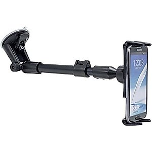 Digitl 2-in-1 Cell Phone Windshield Car Holder or Tablet Car Mount w/Robust Arm Extender Suction Cup and Swivel Cradle for Samsung Galaxy S10 S10e S9 S8 Plus,Note 10 9 8,Tab A E S3 S4 S5 S6(all 5-8")