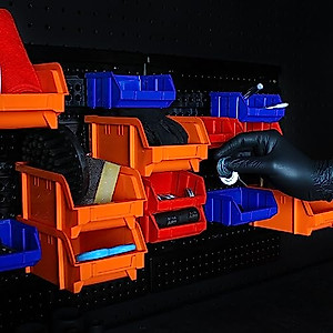 ABN Nail and Screw Organizer Wall Mounted Storage Bins - 30pc Small Parts Organizer for Shop and Garage Storage