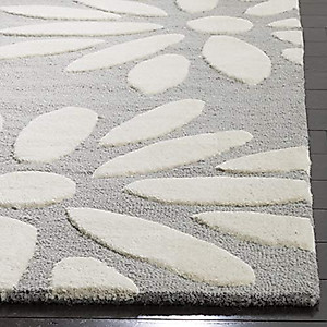 SAFAVIEH Kids Collection Area Rug - 8' x 10', Grey & Ivory, Handmade Daisy Wool, Ideal for High Traffic Areas in Living Room, Bedroom (SFK914C)