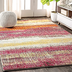 JONATHAN Y CTP105B-3 Contemporary POP Modern Abstract Vintage Indoor Area-Rug Bohemian Easy-Cleaning High Traffic Bedroom Kitchen Living Room Non Shedding, 3 X 5, Cream/Pink