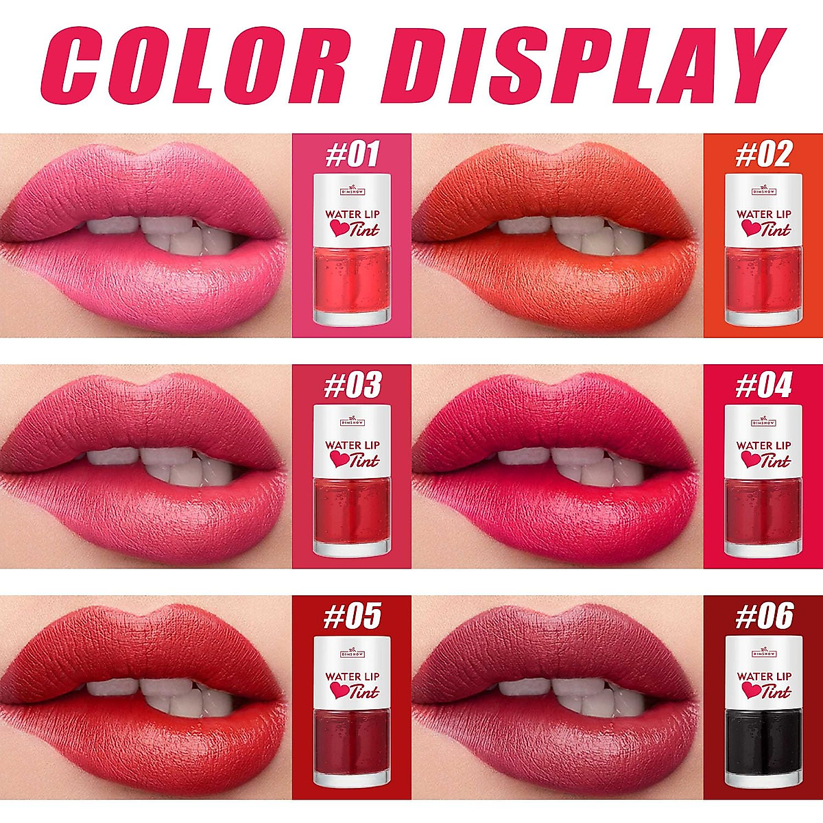 3 Colors Water Lip Tint Stain Set, Velvet Color Lip Tint Watery Lip Stain,Lip & Cheek Tint Moisturizing Mini Liquid Lipstick, Weightless & Non-sticky Finish Long-lasting Waterproof Lip Tint (Set A)