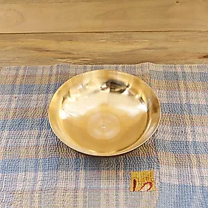 De Kulture Handmade Bronze Kansa Bowl for Biryani, Ramen, Noodle, Macaroni, Spaghetti and Pasta, Ideal for Serving & Dining Table Decoration, 7.5" x 2.25" (DH) Inches