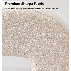 AUQMTAIN Modern Fuzzy Sherpa Upholstered Ottoman Bench, Entryway Bench, End Bed Bench, Footrest for Bedroom, Living Room, End of Bed, Hallway (47.2")