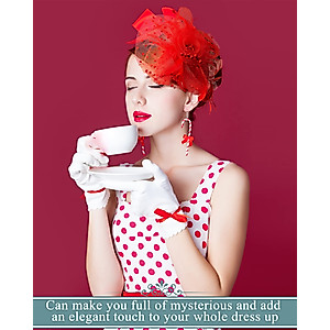 8 Pieces Fascinators Hats Tea Party Hats for Women Girls Flower Feathers Mesh Hat for Cocktail Party Church Wedding Christmas (Stylish Color)