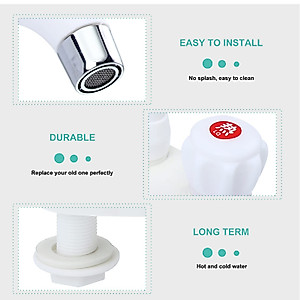 Plastic Open/inch Rotate Faucet Kitchen Faucets Practical Sink Decor Bathtub To Sinks Household Handle Two Quickly for Basin White Bathroom Double