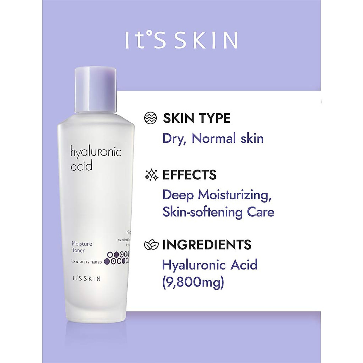 It’S Skin Hyaluronic Acid Moisture Toner - Korean Toner for Face | Korean Moisturizer Facial Toner - Hydrating Toner for Face | Hyaluronic Acid Moisturizer for Face Toner for Men & Women (5.97fl oz)