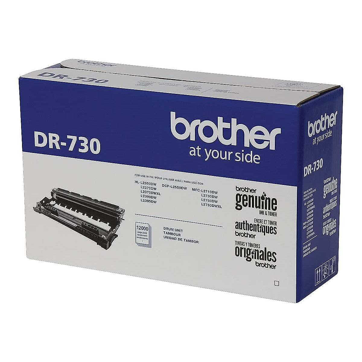 Brother Genuine-Drum Unit, DR730, Seamless Integration, Yields Up to 12,000 Pages, Black (-Drum unit, NOT toner)