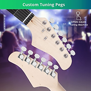 Ktaxon 39 Inch Electric Guitar, Full-Size Beginner Solid Body Guitar Kit with Gig Bag Strap Tremolo Bar Cable Picks (Sunset Red)