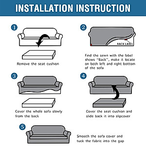 H.VERSAILTEX High Stretch Rich Jacquard 2-Piece Loveseat Slipcover/Furniture Covers for Loveseat with Elastic Bottom, Suit for T Cushion/Box Cushion Spandex Jacquard Fabric, Charcoal Gray
