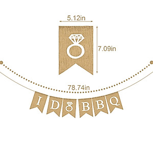 Rainlemon Jute Burlap I Do BBQ Banner Wedding Shower Bridal Shower Engagement Party Garland Decoration