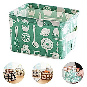 Oxford Cute Printing Foldable Storage Baskets Bins Mini Boxes Clothes Desktop Organizers Makeup Book Baby Toy (1814.511.5cm, Tableware)