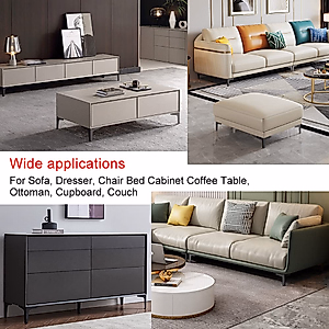 GOSCHE Metal Furniture Legs Set of 4, Matte Black Sofa Legs 6 inch, Modern Style Replacement feet for Couch Dresser Chair Bed Table Cabinet Ottoman Cupboard DIY Replacement Parts