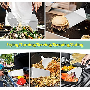 HaSteeL 25Pcs Griddle Accessories Kit, Stainless Steel Teppanyak Tools Set with Metal Spatulas, Melting Domes, Burger Press, Great for Flat Top Cooking Camping Outdoor BBQ, Heavy Duty & Easy to Clean