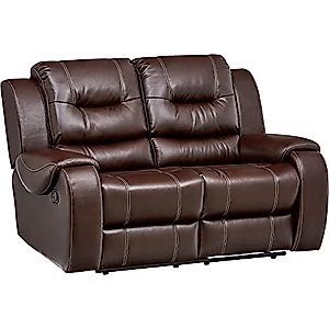 Cambridge Clark Double Reclining Love Seats Living Room Furniture, Brown