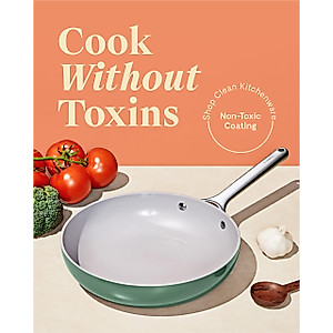 Caraway Fry Pan Trio - Non-Stick Frying Pans (10.5” & 8”) & Non-Stick Saute Pan - Non Toxic, PTFE & PFOA Free - Oven Safe & Compatible with All Stovetops (Gas, Electric & Induction) - Sage