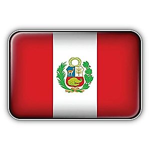 KW Vinyl Peru Glass Flag Truck Car Window Bumper Sticker Decal 5"