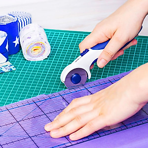 36 Pack 45mm Rotary Cutter Blades Fabric Cutter Replacement Blade Sewing Supplies Paper Cutter Blade Craft Cutting Tools with Plastic Storage Box for Quilting Scrapbooking Leather