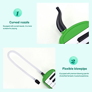 Melodica Tube Long Melodica Mouthpiece Tube, Flexible ABS Melodica Tube Set, 22.4 Inches Long Melodica Tube with Mouthpiece, Short Long Melodica Tube Mouth piece for 32/37 Keys