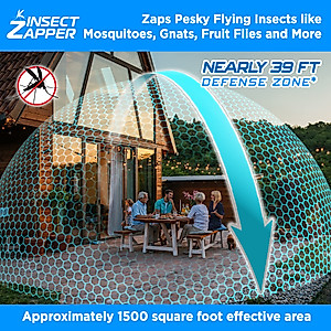 Livin’ Well Green Bug Zapper Indoor Outdoor - 4000V High Powered Electric Mosquito Zapper Home Patio, 1,500 Sq Ft Range Fly Zapper Mosquito Trap, 18W UVA Bulb Mosquito Killer Lamp Insect Bug Light