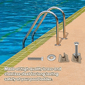 Pool Ladder Anchor PW-4C 4" Wedge Hanover Style Anchors Bronze with Bolt - Fits 4" Rail Anchors - Pool Rail Anchor 2 Pack