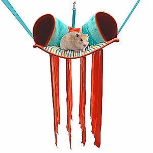 PINVNBY Hamster Tunnel Hammock Hanging Ferret Hideout Cage Accessories Guinea Pig Hammock Sugar Glider Hideaway Tent Toys for Chinchilla Rats Hedgehog Squirrel and Other Small Animals