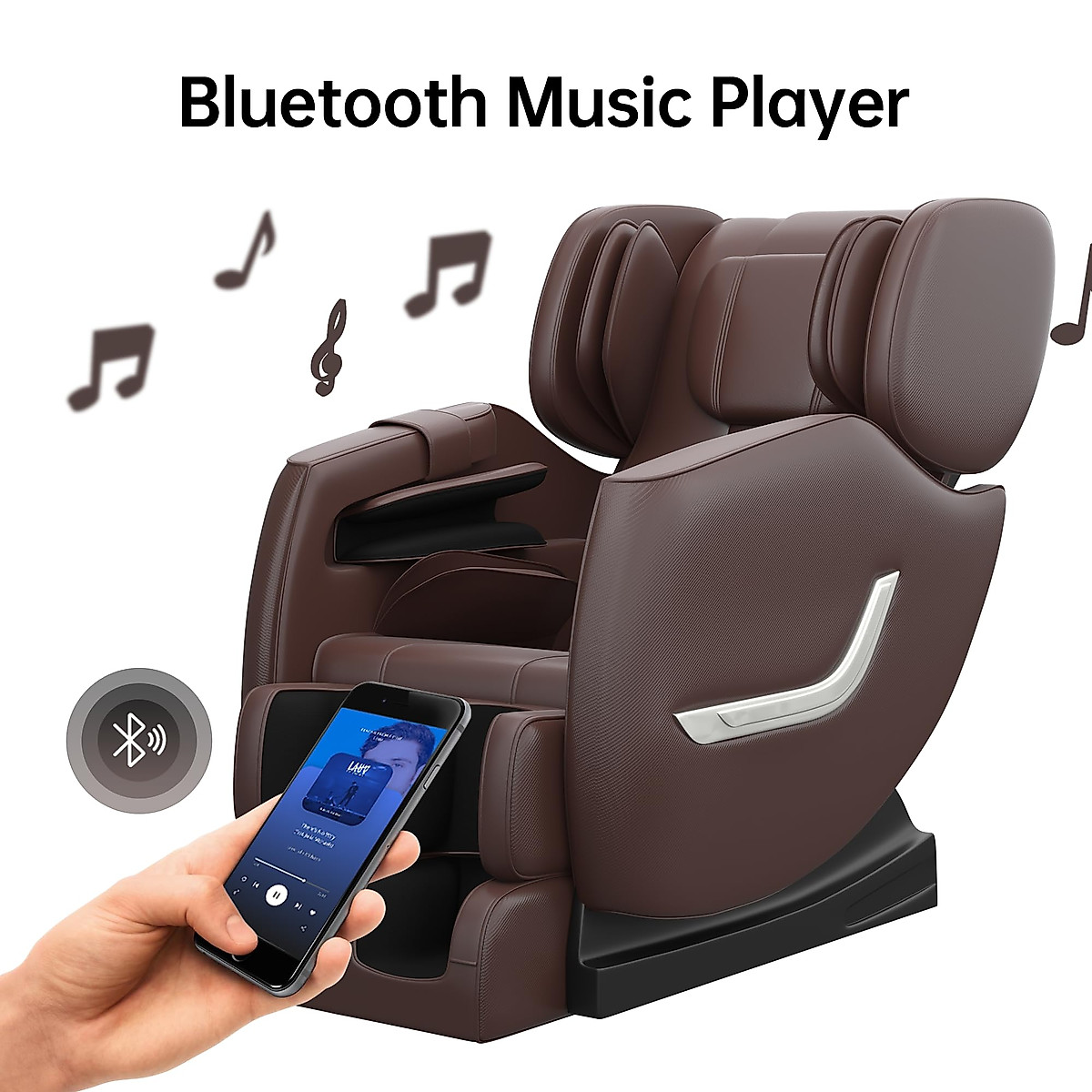 SMAGREHO 2024 New Massage Chair, Zero Gravity and Full Body Airbags Massage, 6 Auto Modes, 8 Fixed-Point Massage Rollers and Waist Heating (Brown)