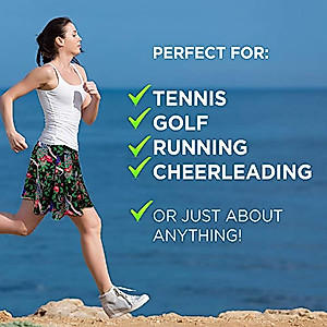 XrSzChic Womens Tennis Golf Skirt Athletic Exercise Printed Skorts Short Pocket Black Peacock, Large