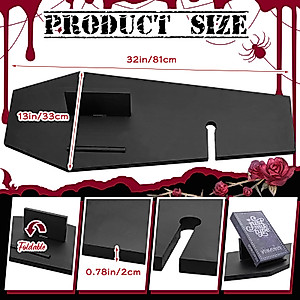 Barydat Halloween Coffin Bath Tray with Wine Notch Goth Bathtub Tray with Book Tablet Stand Bathtub Caddy Tray Bath Board Gothic Bathroom Accessories Halloween Decor Pastel Goth Decor Gothic Furniture