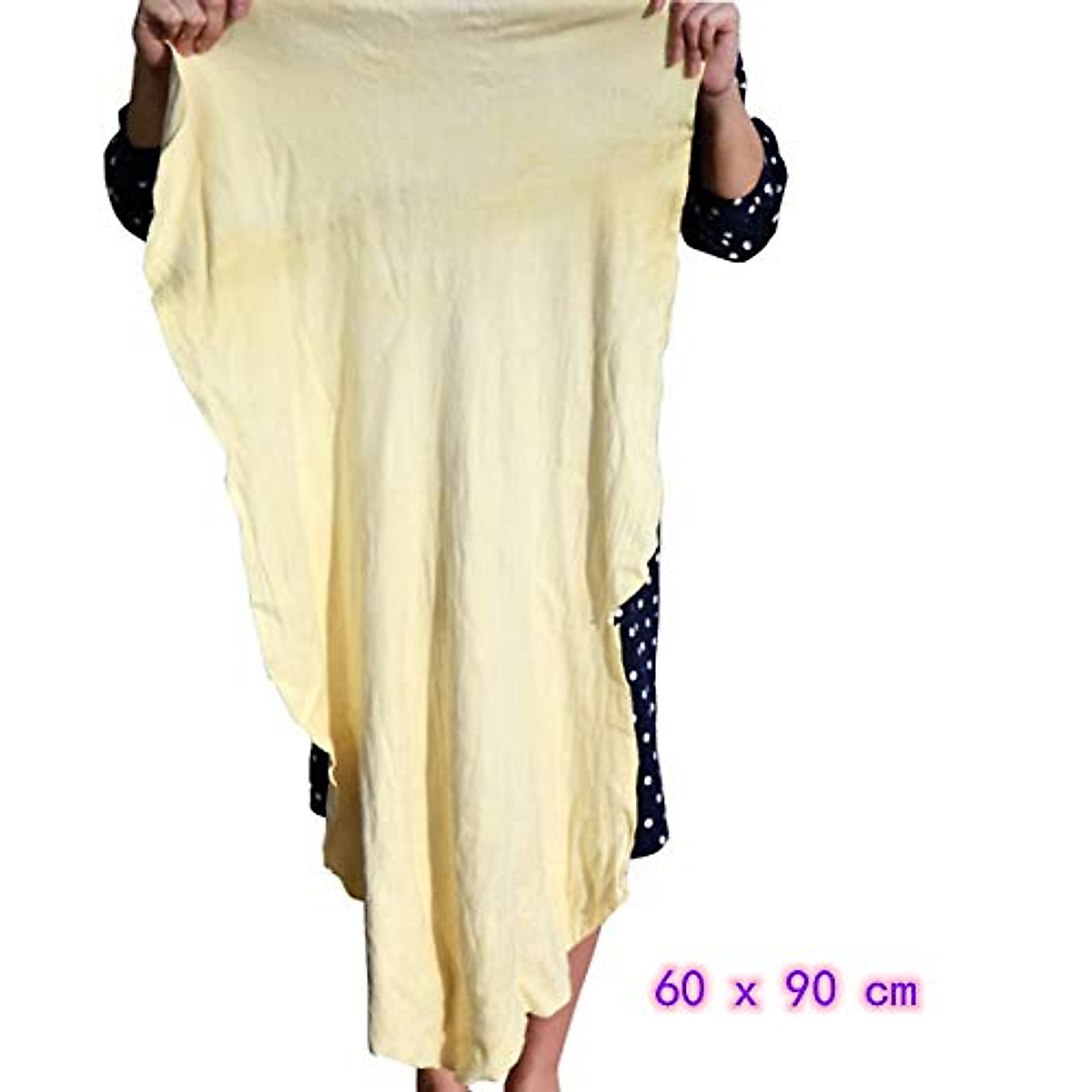 (1 Pack) Car Natural Chamois Cleaning Cloth, AutoCare Genuine Deerskin Leather Auto Car Wash Drying Towel,Super Absorbent (60 x90 cm)