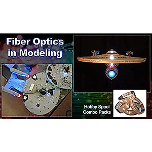 Fiber Optic Lighting Filament & LED Illuminator for Crafts & Modeling: Hobby Spool Combo Pack 200