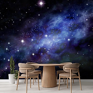 wall26 - Imaginary Background of deep Space and Star Field - Removable Wall Mural Self-Adhesive Large Wallpaper - 100x144 inches