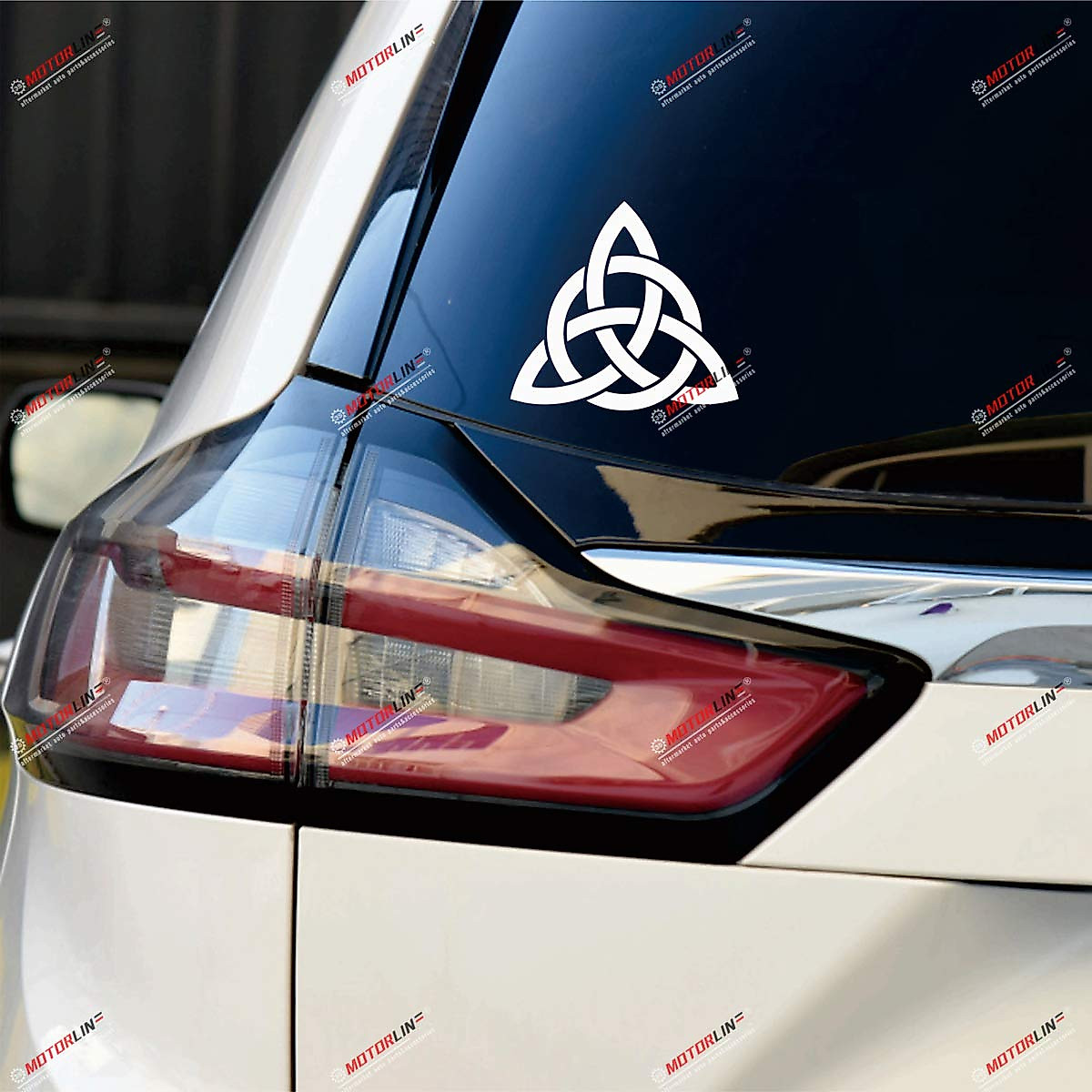 4X White 2'' Celtic Trinity Knot Symbol Decal Sticker Car Computer Phone Window Vinyl