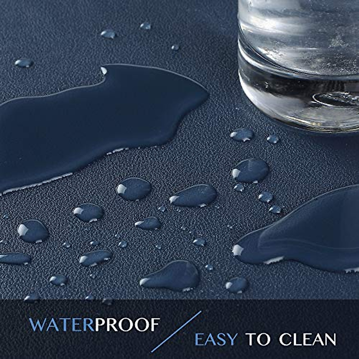 Knodel Desk Mat, Dual-Sided Office Desk Pad, Mouse Pad, Waterproof Desk Mat for Desktop, Desk Pads & Blotters, PU Leather Desk Pad Protector (31.5" x 15.7", Dark Blue)