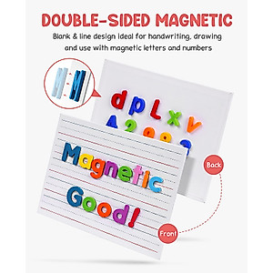 Gamenote Magnetic Small White Board Set - Double Sided Magnet Dry Erase Ruled Lap Boards 9x12 Lined Whiteboard for Kids Student Learning (6)