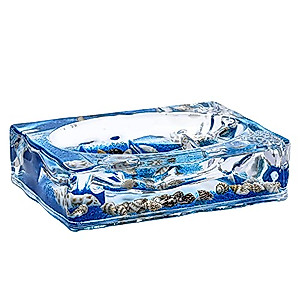 Locco Decor 4 Piece Acrylic Liquid 3D Floating Motion Bathroom Vanity Accessory Set Shell