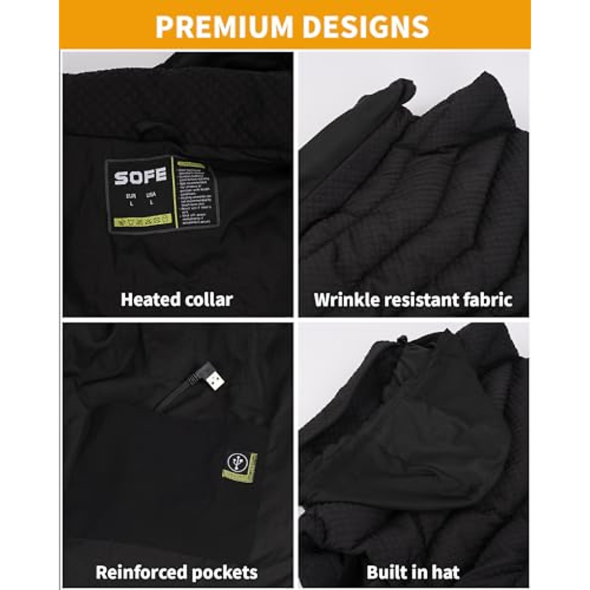 Sofe Lightweight Heated Vest for Men/Women with Battery Pack Rechargeable Electric Heated Apparel Battery Included