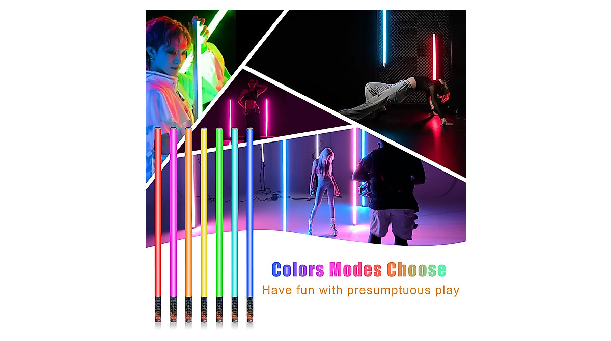 4ft Portable Battery Powered Tube Lights - 500 Effects