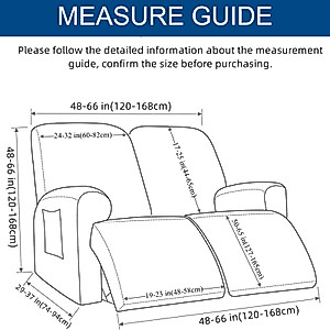 CRFATOP Printed Recliner Chair Slipcover with Pockets 2 Seat Recliner Sofa Covers 6-Pieces Lazy Boy Chair Cover Fallon Collection Slipcover for Recliner with Elastic Bottom,01